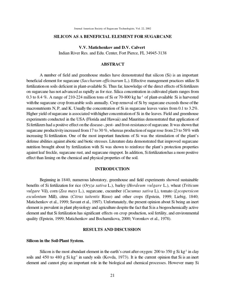 Silicon As A Fertiliser | PDF | Silicon | Soil