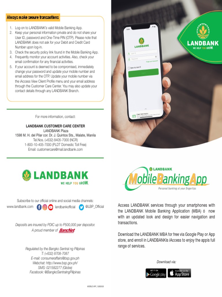 LANDBANK Mobile Banking App Guide | PDF | Debit Card | Credit Card