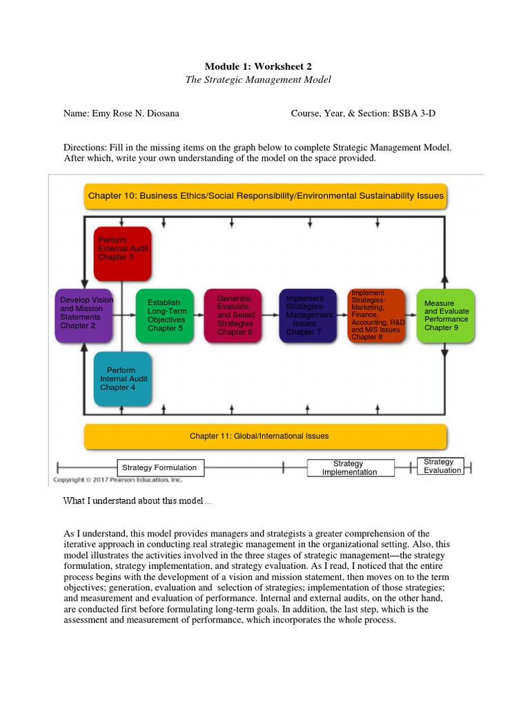 Module 1, Worksheet 2 | PDF | Strategic Management | Evaluation