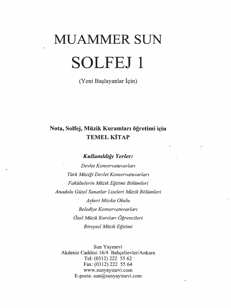 Muammer Sun Solfej 1 | PDF