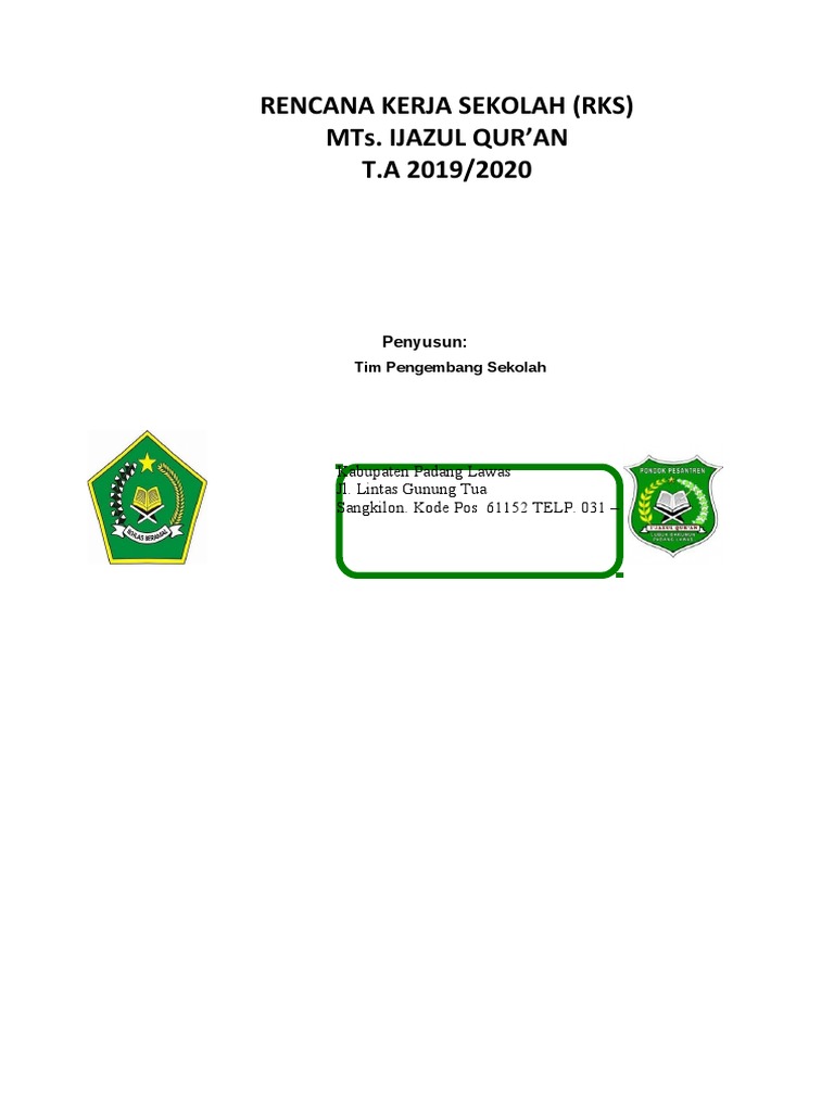 Dokumen RKS 1 Tahun 2019-2020 | PDF