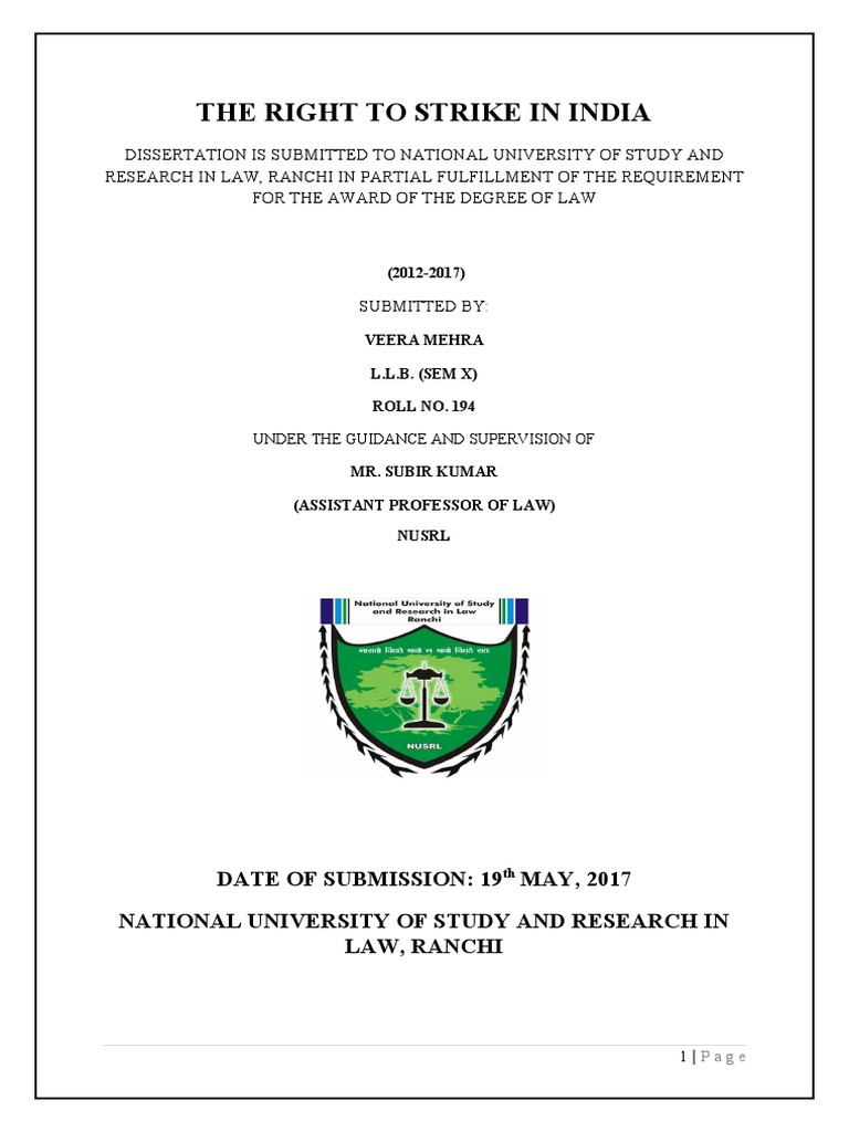 The Right To Strike in India | PDF | Strike Action | International ...