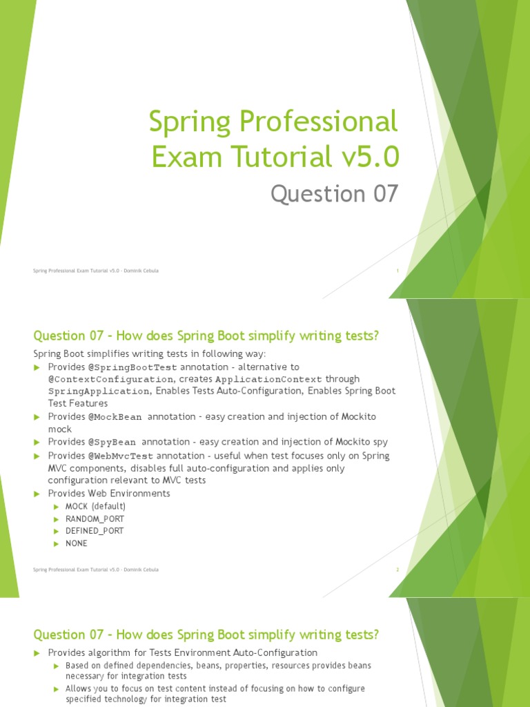 Spring Professional Exam Tutorial v5.0 - Dominik Cebula | PDF | Spring Framework | Software ...