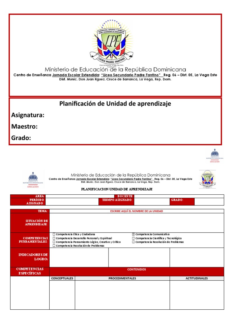 Plantilla Final de Planificacion Por Unidad de Aprendizaje 2021-2022 | PDF | Evaluación ...