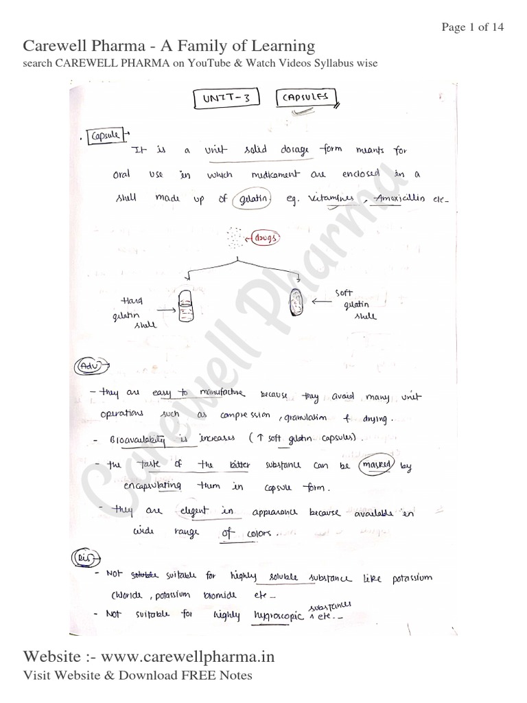 Unit 3 - Capsules Carewell Pharma | PDF
