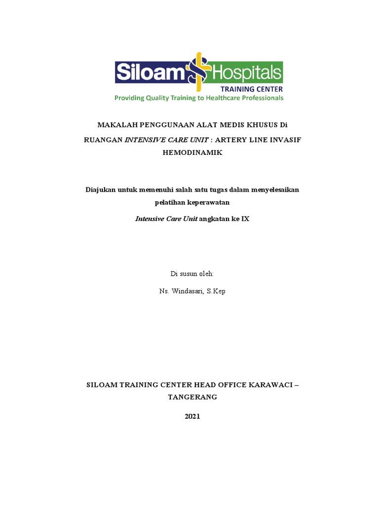 Artery Line Invasif di ICU: Panduan Hemodinamik | PDF