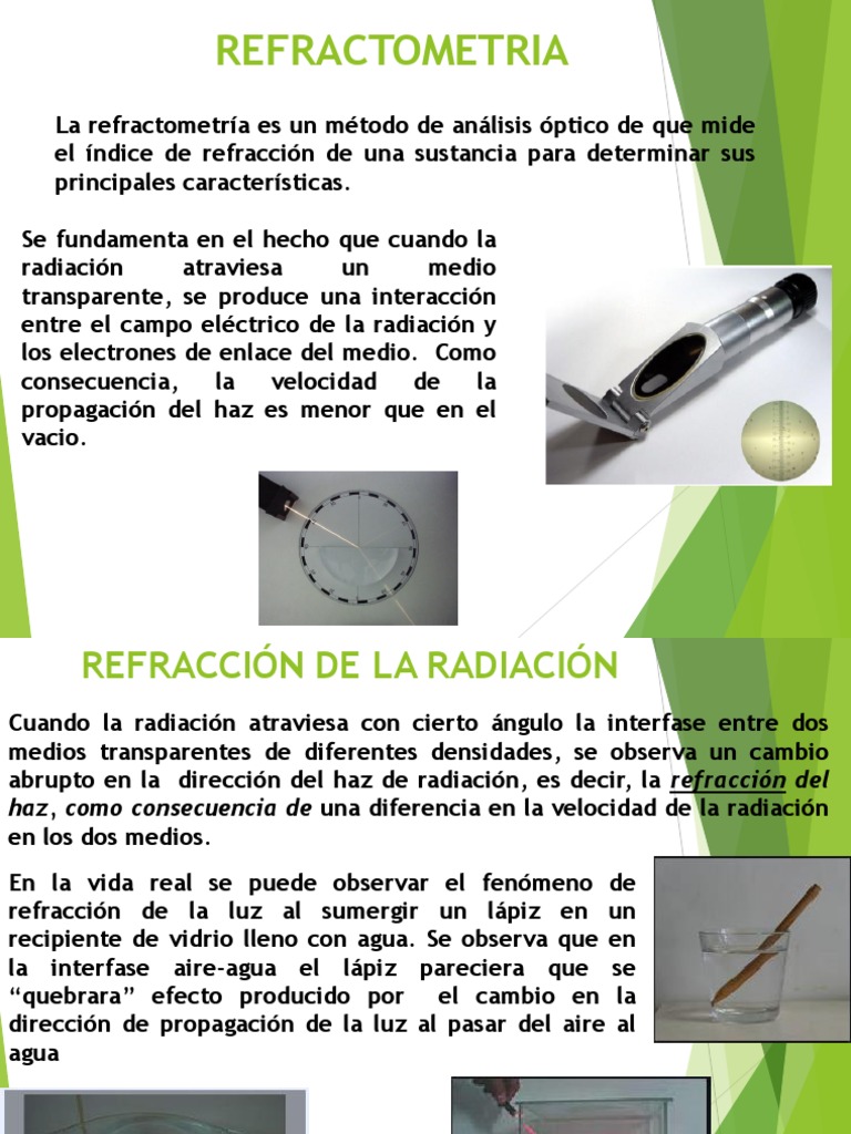 Refractometría: medición del índice de refracción | PDF | Ligero ...