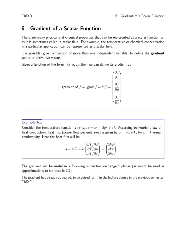 6 Gradient of A Scalar Function: F X F y F Z | PDF | Gradient | Flux