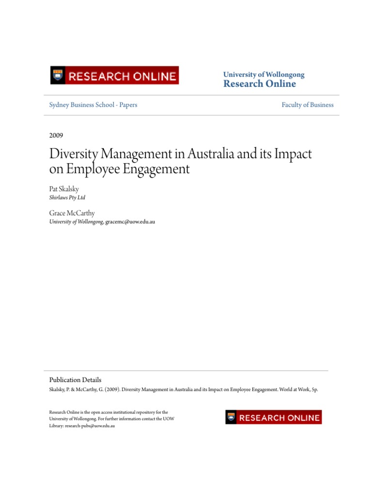 Diversity Management in Australia | PDF | Multiculturalism | Employment