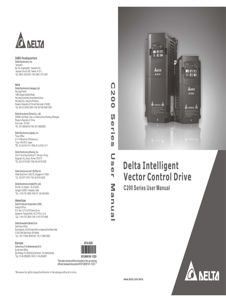 Delta VFD c200 User Manual | PDF
