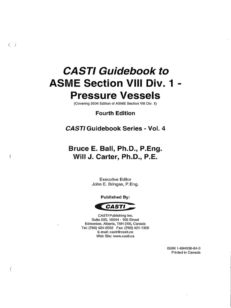 Casti Guidebook To ASME Sect VIII Div. 1 - 2004 Ed | PDF