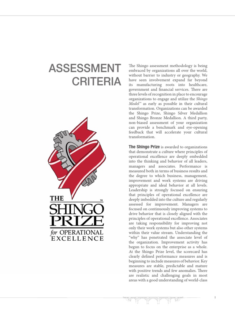 Shigeo Shingo Assessment - Application - Guidelines | PDF | System ...