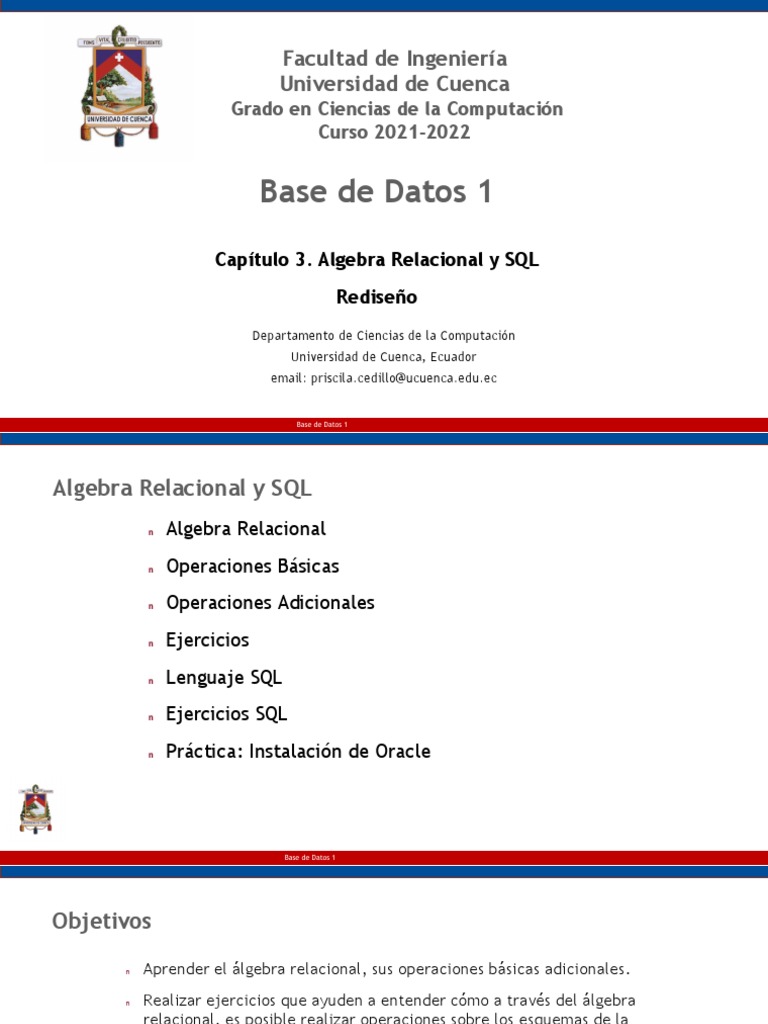 3 - Algebra Relacional y SQL | PDF | SQL | Bases de datos