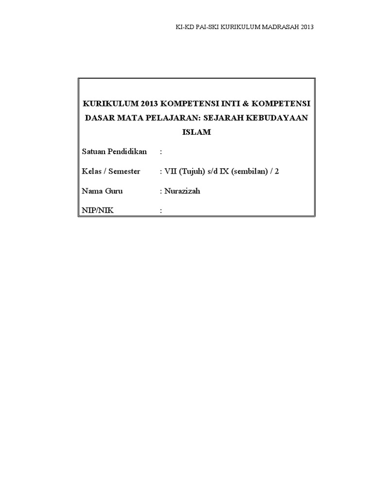 RPP SKI Kls 7,8,9 | PDF