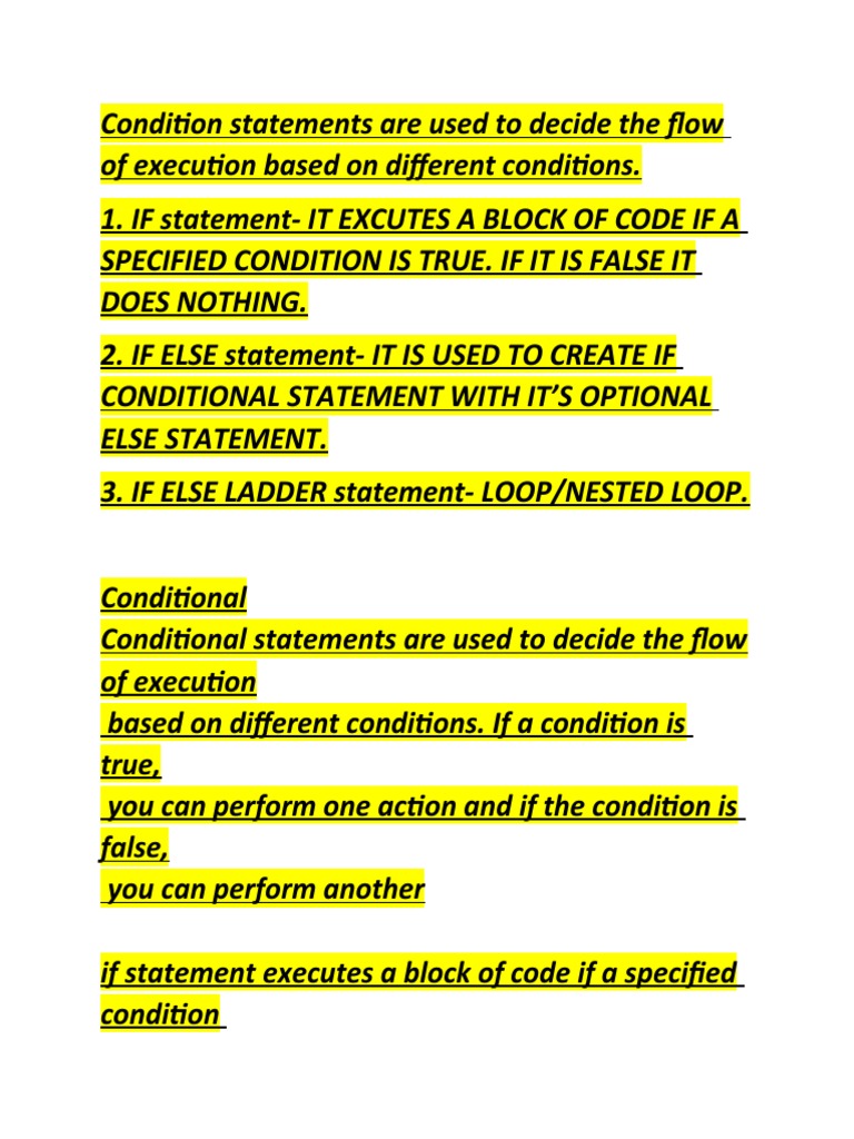 Conditional Statements | PDF