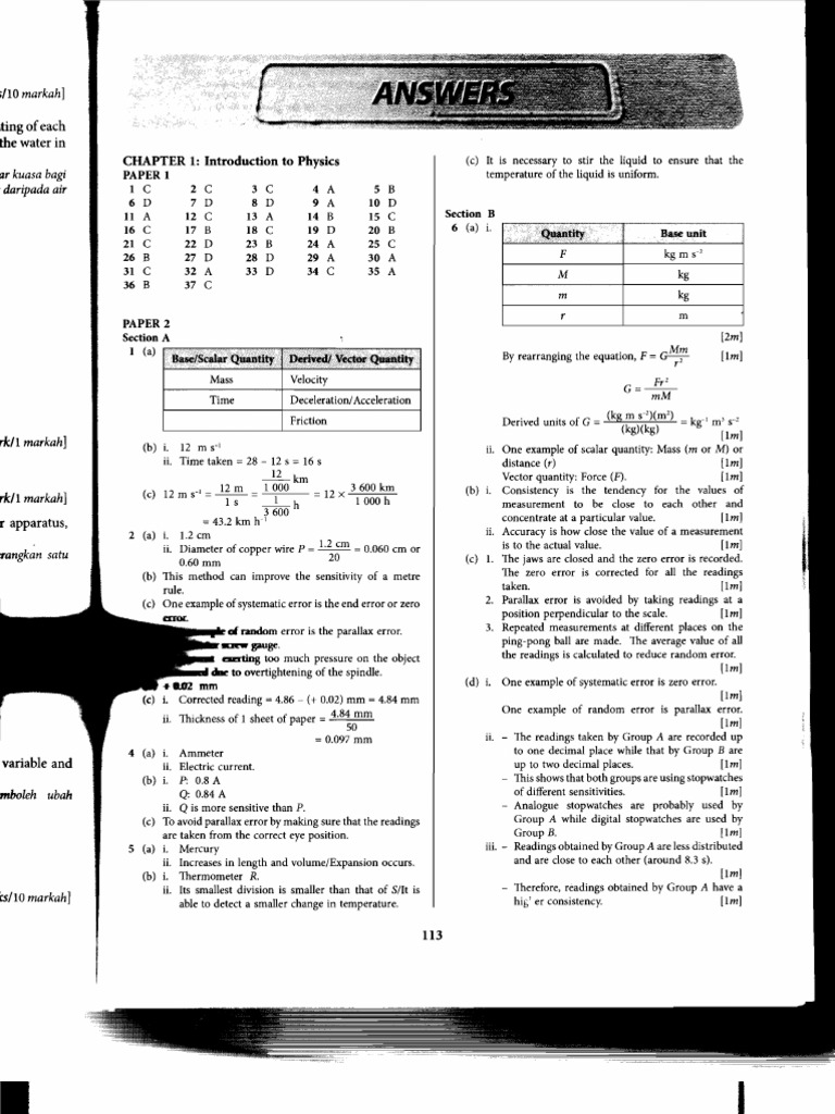 Sasbadi Science Form 2 Answers | PDF | Observational Error | Density