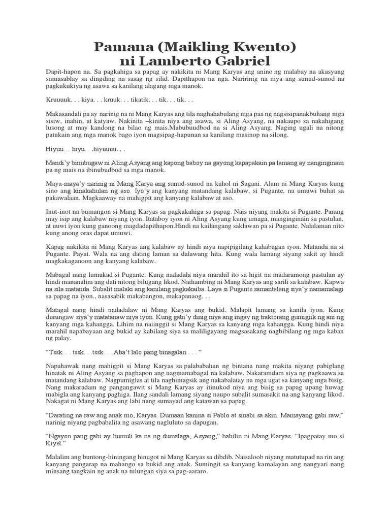 Pamana-Lamberto Gabriel | PDF