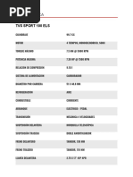 Ficha Tecnica TVS SPORT 100 ELS | PDF