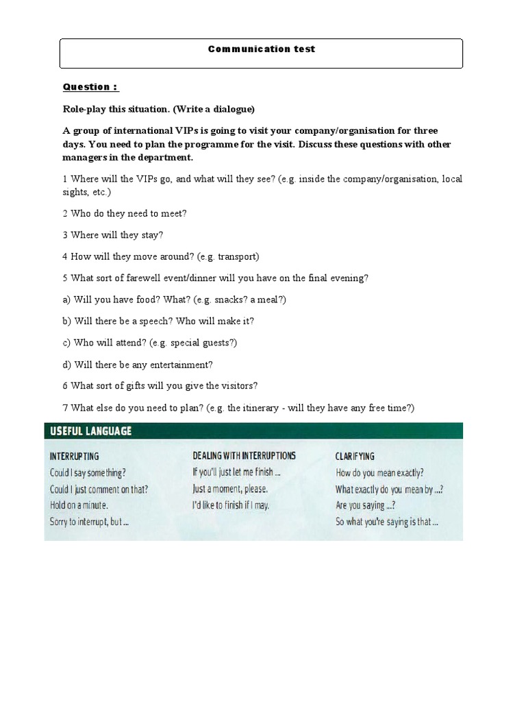 Communication Test | PDF