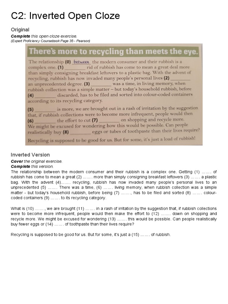 c2 - Inverted Open Cloze | PDF