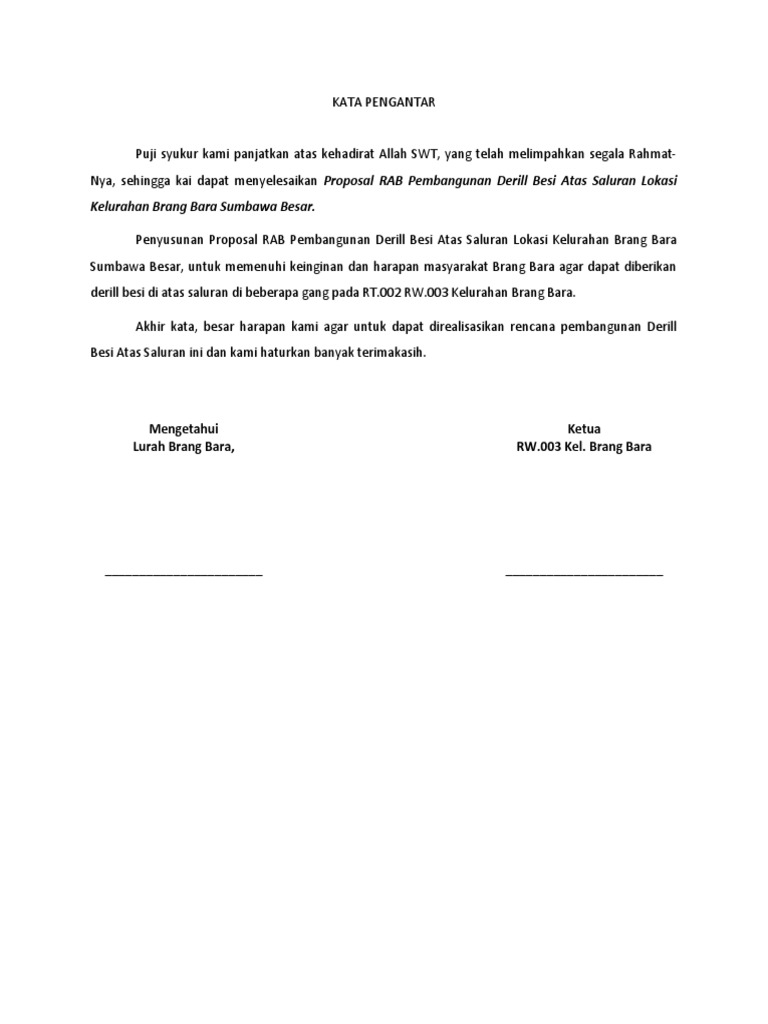 Kata Pengantar Rab | PDF