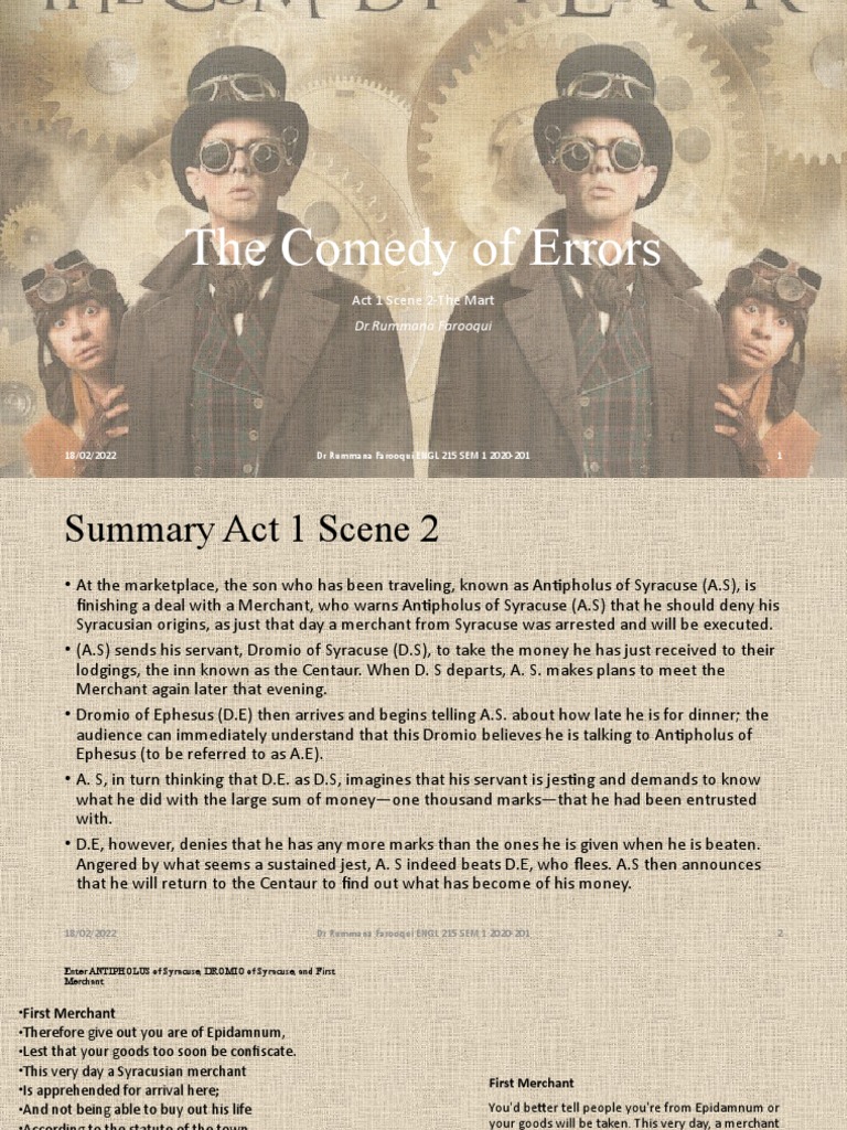 Comedy of Errors Act 1 SC 2 | PDF | The Comedy Of Errors