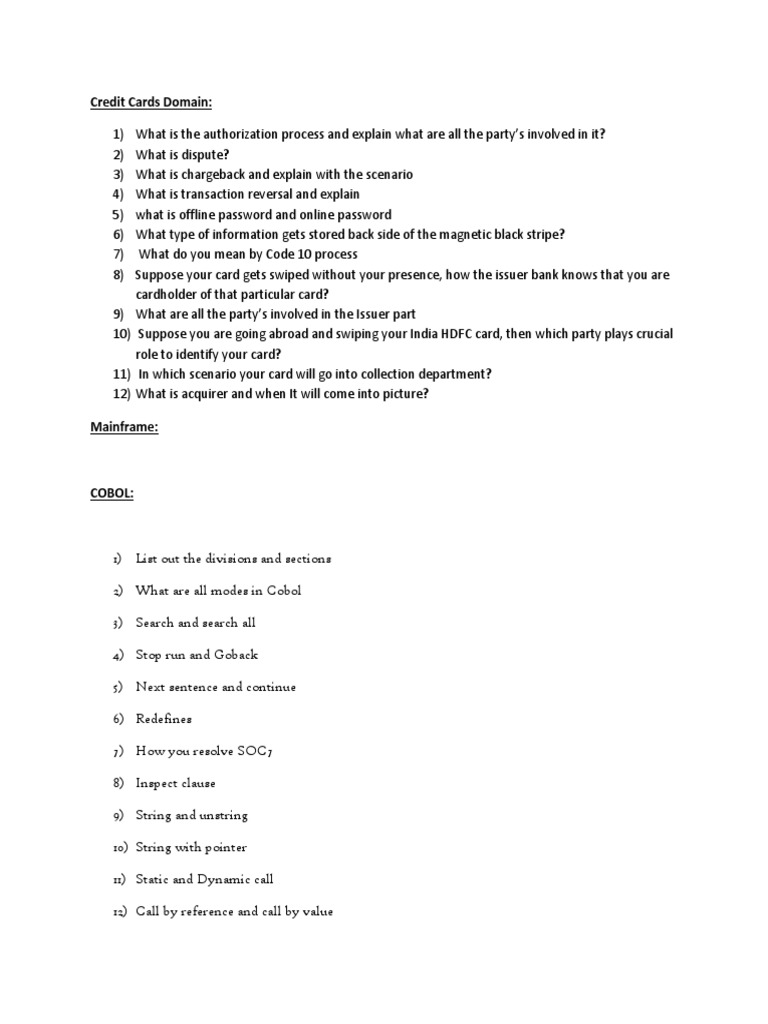 Mainframe Interview QA | PDF | Computer Science | Data Management