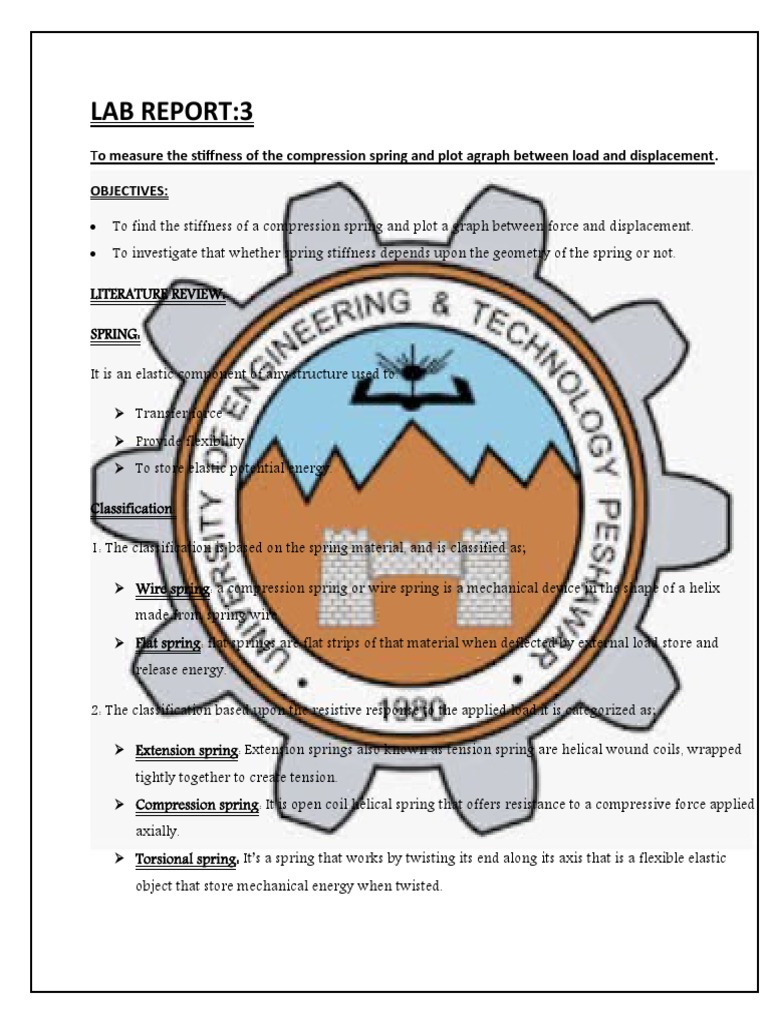 Lab REport 03 | PDF | Stiffness | Metrology