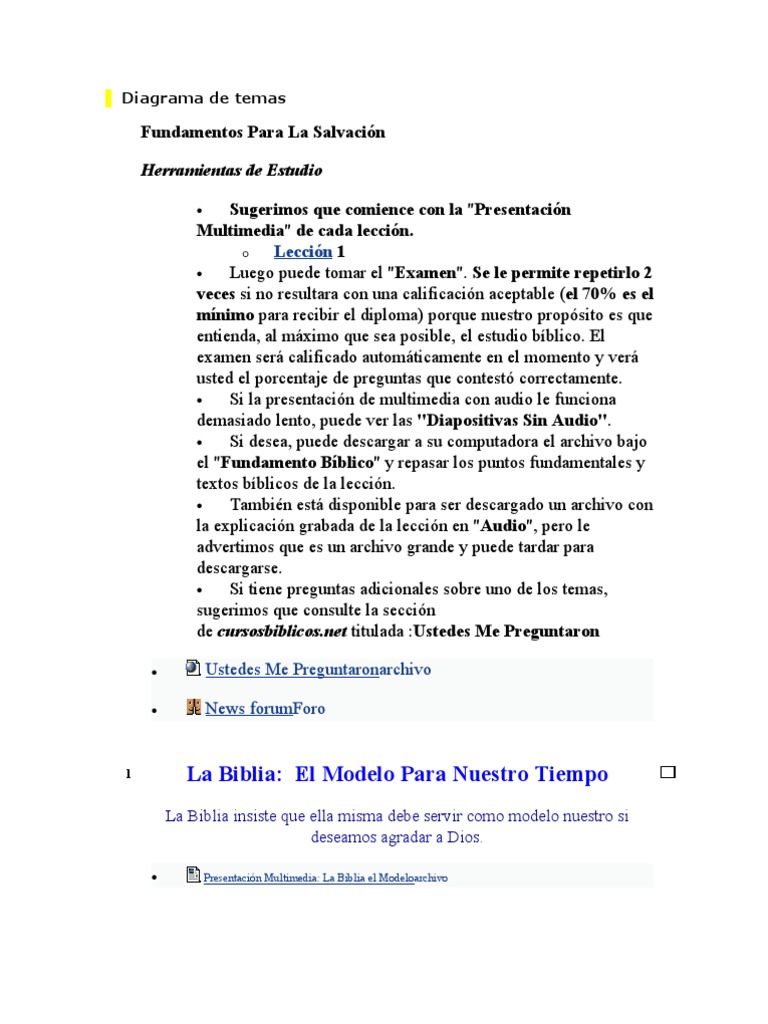 Diagrama de Temas Curso Biblico | PDF | Fe | Pecado