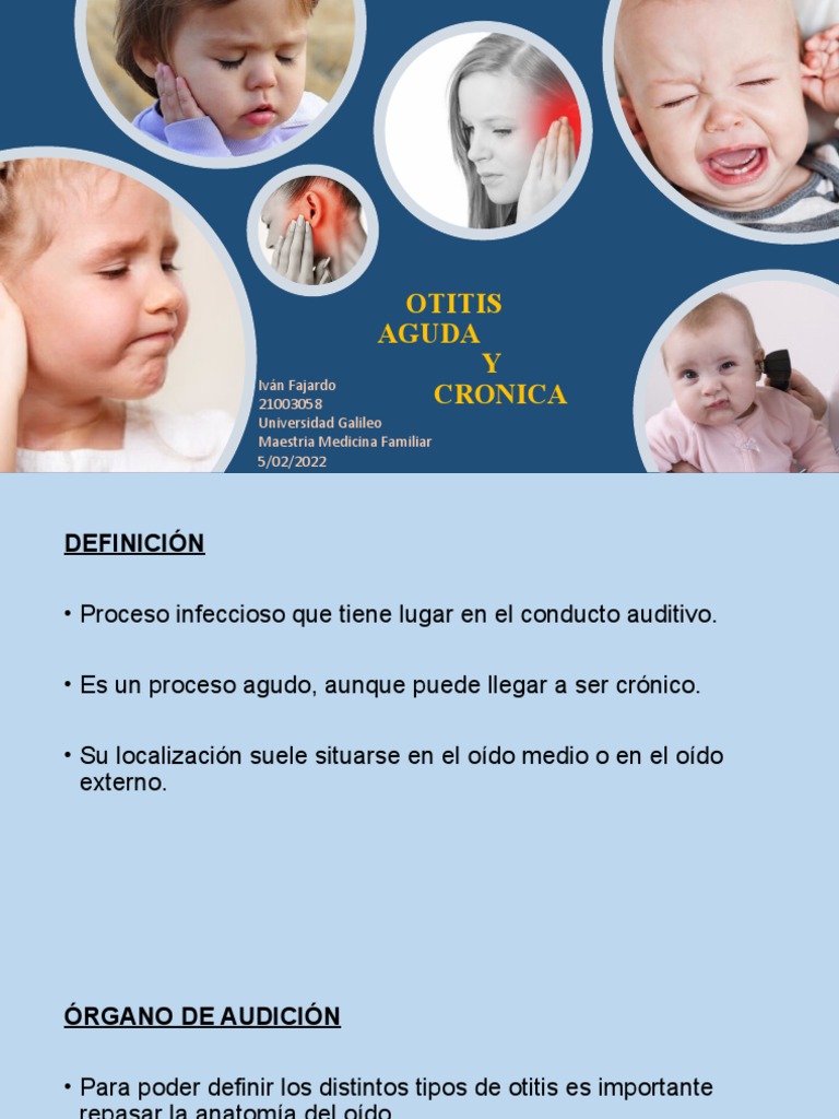 Otitis Aguda y Crónica Ivan Fajardo | PDF | Oído | Escuchando