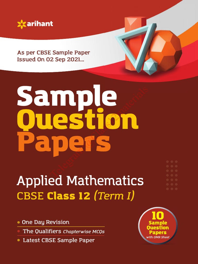 2022 Arihant Applied Mathematics MCQs Term-1 Sample Papers | PDF ...
