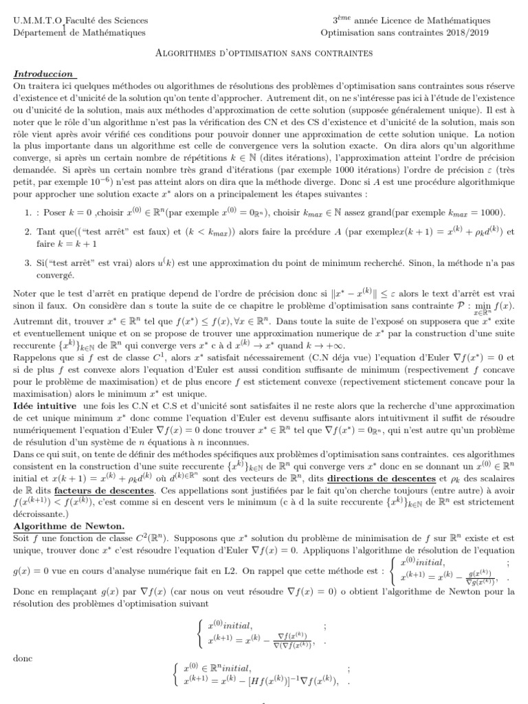 Chapitre 3 | PDF | Optimisation mathématique | Équations