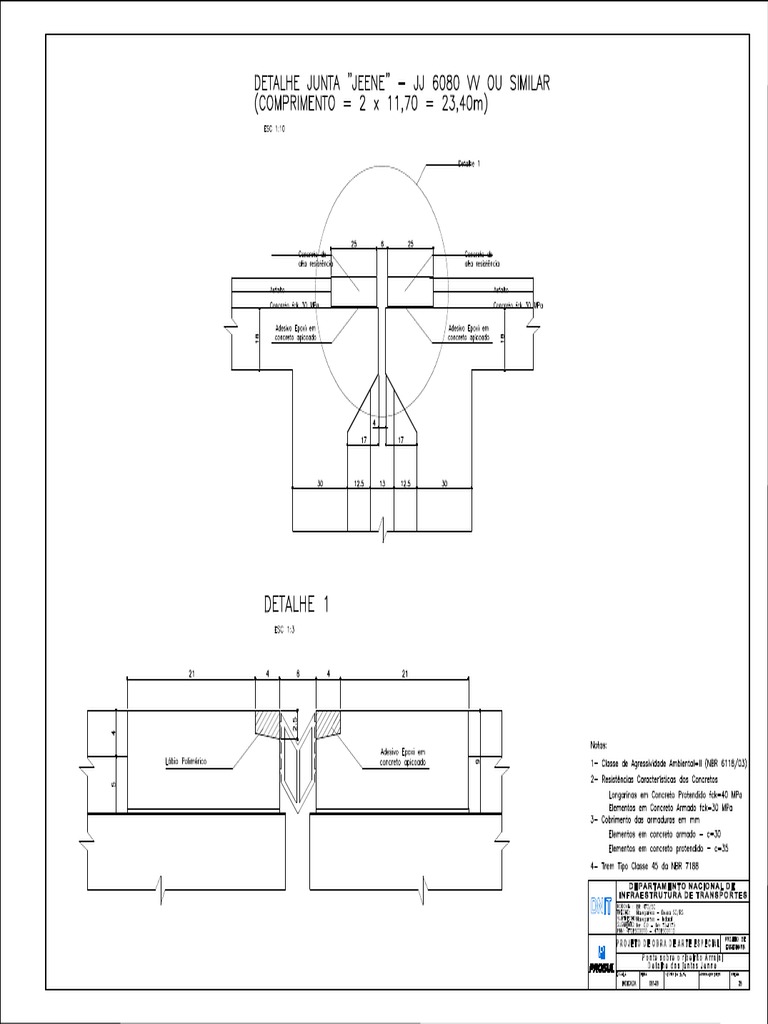 Detalhe da junta Jeene JJ 6080 VV para ponte sobre ribeirão | PDF ...