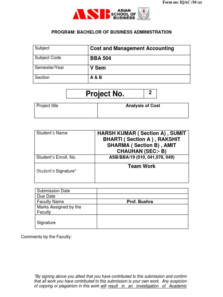 Group Assignment CMA, Project-2 | PDF | Expense | Dividend