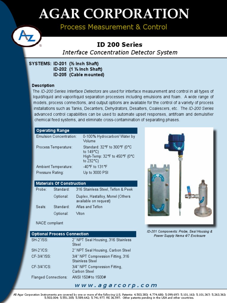 AGAR ID 200 Series Brochure LowRes Electronic and Web | PDF | Stainless ...