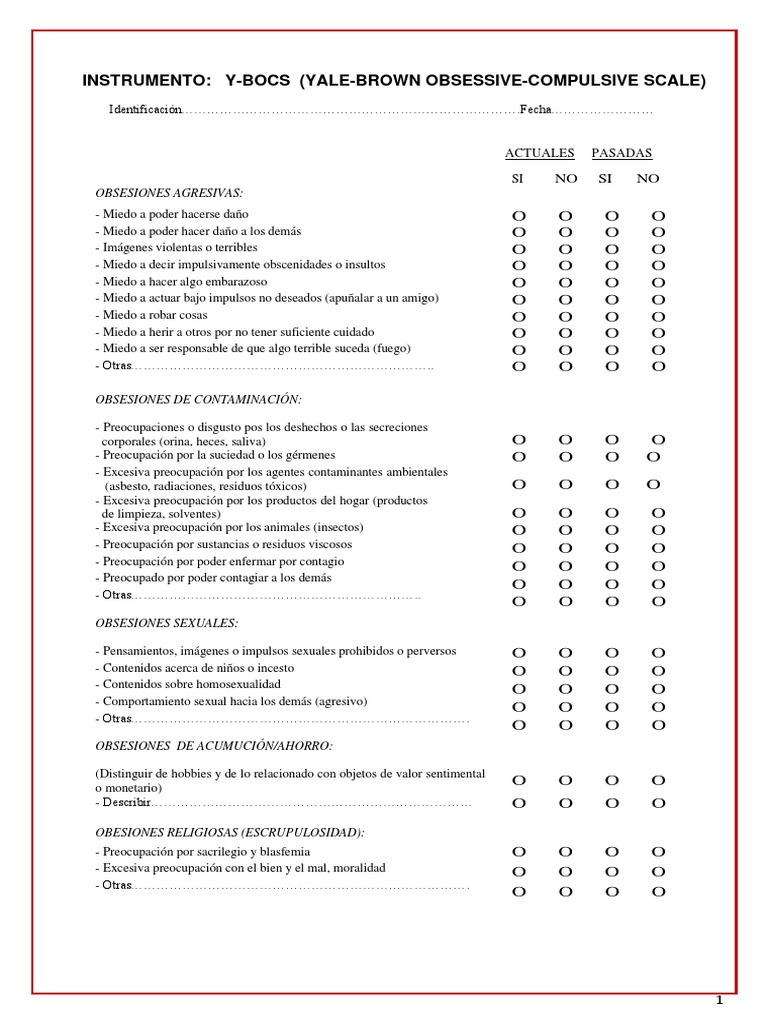 Escala Yale-Brown TOC: Guía de Evaluación | PDF