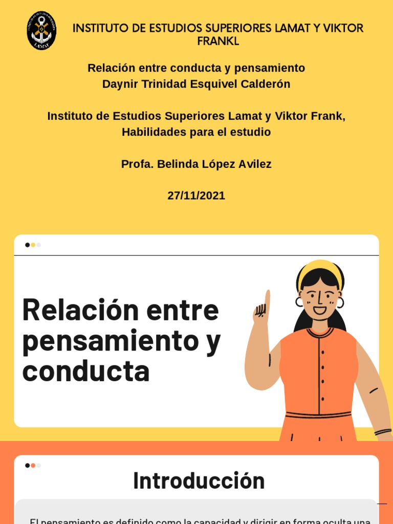 Relación Entre Pensamiento Y Conducta Pdf Las Emociones