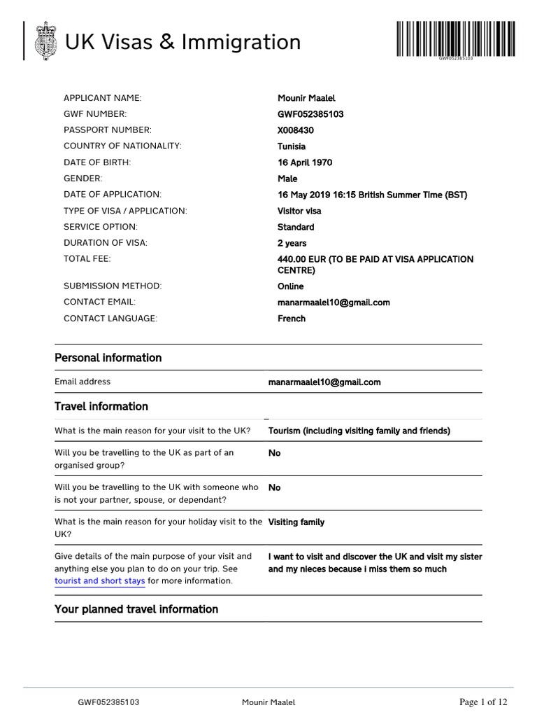 UK Visas & Immigration: Personal Information | PDF | Travel Visa ...