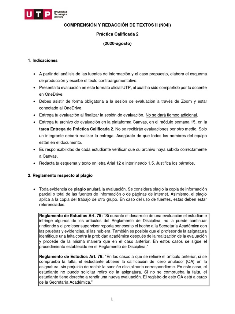 S15. s2 - Práctica Calificada 2 - Formato UTP | PDF | Corrupción política | Perú