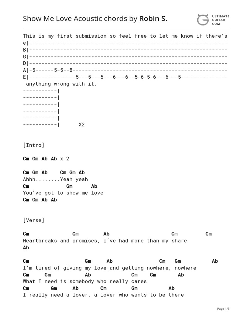 Show Me Love | PDF | Song Structure | Recorded Music