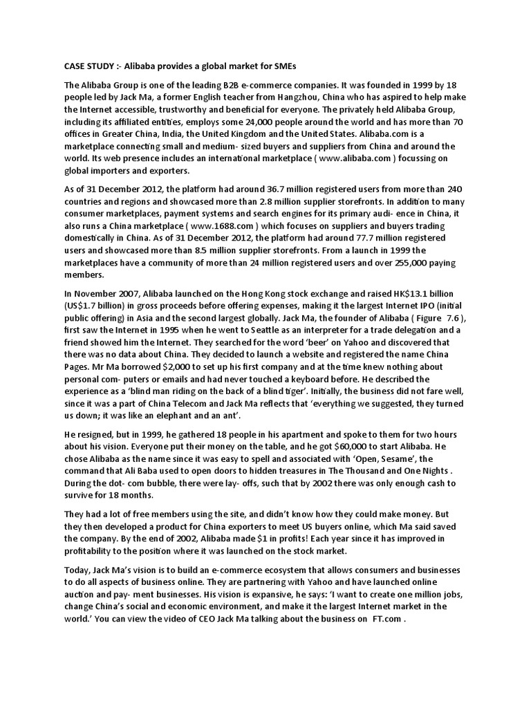 CASE STUDY - Alibaba | PDF | Alibaba Group | Economies