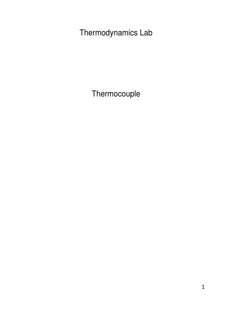 Thermodynamics Lab | PDF | Thermocouple | Applied And Interdisciplinary ...