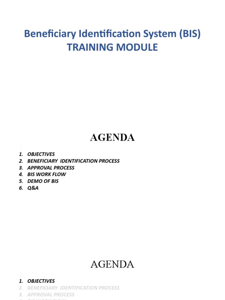 BIS Training Ver 2.0 - HSSC | PDF | Identity Document | Information ...