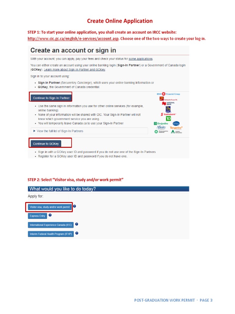 Create Online PGWP Application | PDF | Passport | Travel Visa