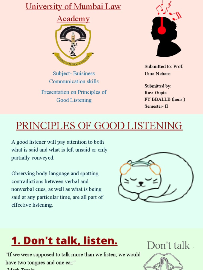 35.ravi Gupta Principle of Good Listening | PDF | Nonverbal ...