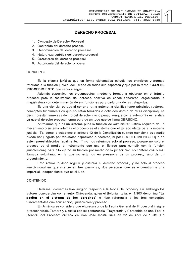 Conceptos Clave del Derecho Procesal | PDF | Ley procesal | Jurisdicción
