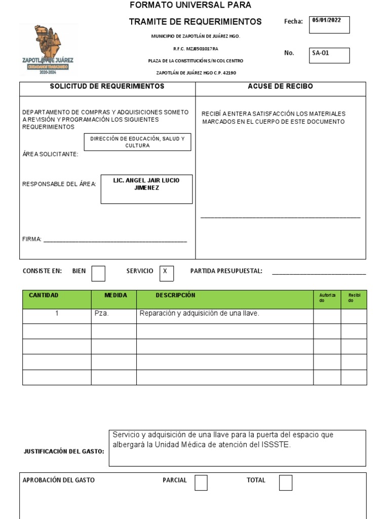 Formato Requisicion | PDF