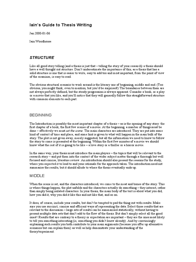 Guide To Thesis Writing | PDF | Thesis | Theory