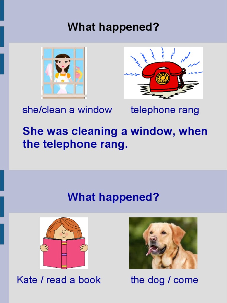 Past Continuous and Past Simple Grammar Drills Picture Description ...