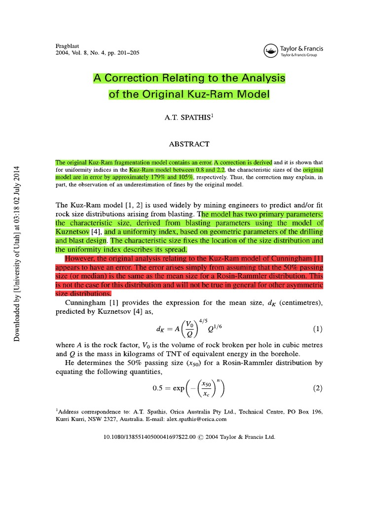 Spathis, A.T. (2004) - A Correction Relating To The Analysis of The ...